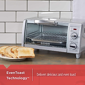 BLACK+DECKER TO1705SG 4-Slice Toaster Oven, Easy Controls, Stainless Steel