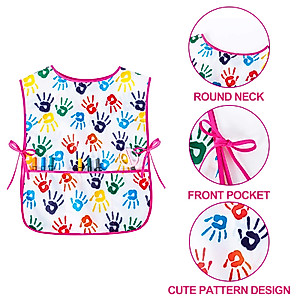 Fiodrimy 2 Pack Kids Art Smock, Waterproof Artist Painting Aprons, Sleeveless Children Art Smocks with Pockets for Age 2-7 Years