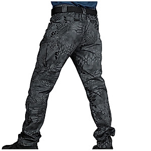 Blczomt Monday Cyber Deals 2023 Men's Tactical Cargo Pants Camouflage Stretch Outdoor Military Assault Pants Water Resistant Combat Pants Cargo Pants Men