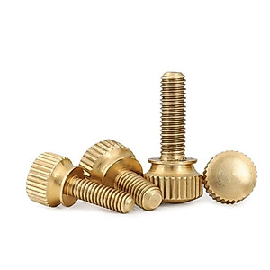 PENGFA Wshao store 2-5PCS M3 M4 M5 M6 Hand Tighten Brass Knurled Screws Copper Twist Knurled bolts Computer Chass Bolt Thumb Screw (Length : 16mm, Size : M5 2pcs)