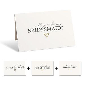 apearrie 12 Will You Be My Bridesmaid Card Set- 8 Bridesmaid Proposal Card, 2 Maid of Honor Cards, 1 Matron of Honor Card, 1 Flower Girl Card- Bridesmaid Proposal Cards with Gold Stickers