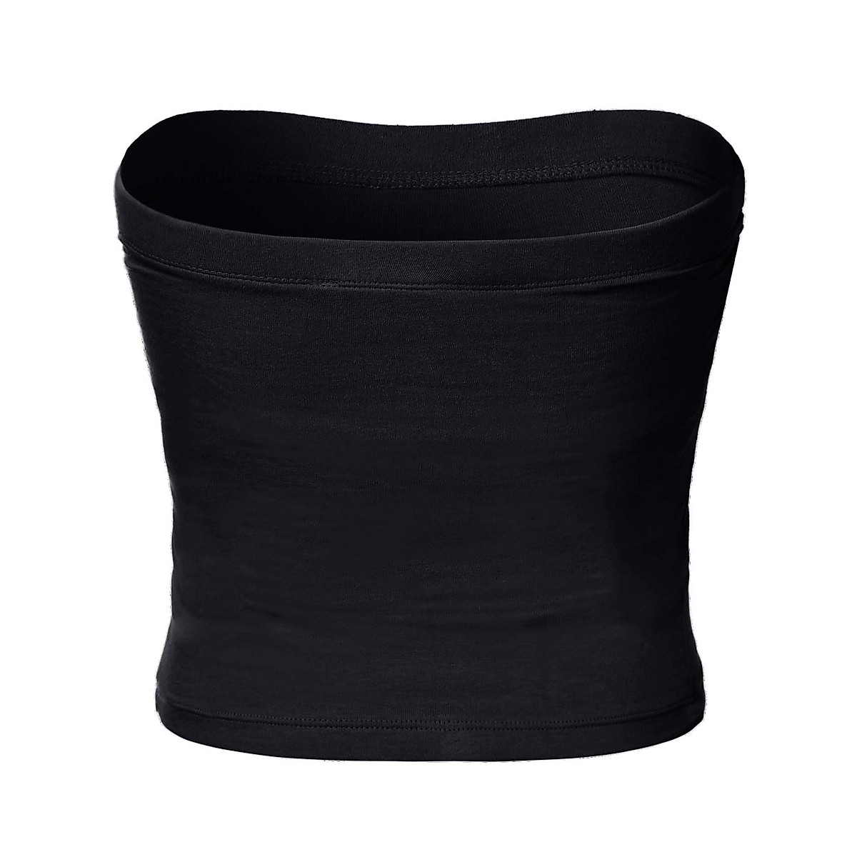 HATOPANTS Tube Crop Shapewear Tops Strapless Cute Sexy Cotton Basic Casual Black L