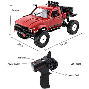 The perseids RC Crawler Offroad RC Truck WPL C14 RC Rock Crawler 4x4 1/16 Scale Remote Control Trucks, 2.4G Semi Trucks All Terrain Car RTR Hobby RC Gift for Kids and Adults