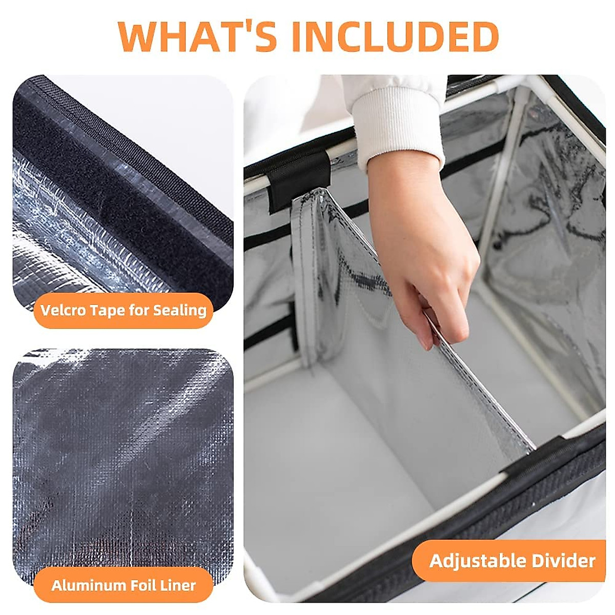 TooCust Insulated Bags For Food Delivery XXXL- 20.5" x 16.5" x 16.5", Commercial Insulated Food Delivery Bag w/Divider, Waterproof & Foldable Catering Bag Food Deliveries, 15 inch Pizza Delivery Bag