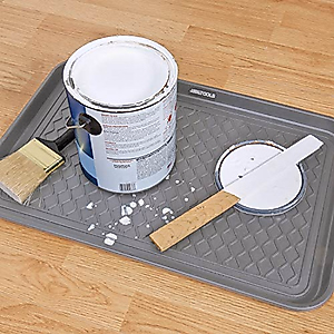 GREAT WORKING TOOLS Boot Trays for Entryway, Set of 2 Heavy Duty Shoe Trays All Season Muddy Mats Wet Shoe Tray Snow Boot Tray - Gray, 23.75" x 15.5" x 1.25"