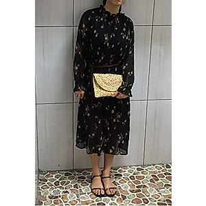 alilove Straw Clutch Bags for Women Summer Evening Handbags Bride Wedding Purse Vacation Beach Clutch Handmade Woven Envelope Wallet