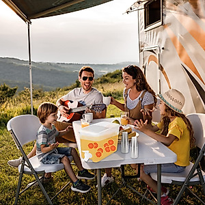 1 Gallon Drink Dispenser Beverage Water Dispenser for Fridge Plastic Cold Drink Dispenser with Spigot Juice Lemonade Dispenser with 30Pcs Hard Plastic Cups for Parties Stand and Daily Use