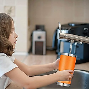 VEGOND 20oz Tumbler Stainless Steel Tumbler Cup with Lid And Straw Vacuum Insulated Double Wall Travel Coffee Mug(orange package 1)