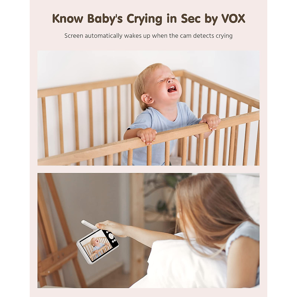 ANNKE Video Baby Monitor, Baby Monitor with 1080P Camera, 5" HD Screen with 4000mAh Battery, Night Vision, Two-Way Talk, Remote Pan Tilt Zoom, Temperature Detection, Lullaby, 1000ft Long Range -Tivona