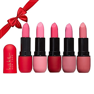 Nicole Miller Matte Lipstick Collection | 5 Piece Set | 5 Lipsticks in Pink Shades for Stunning, Long-lasting