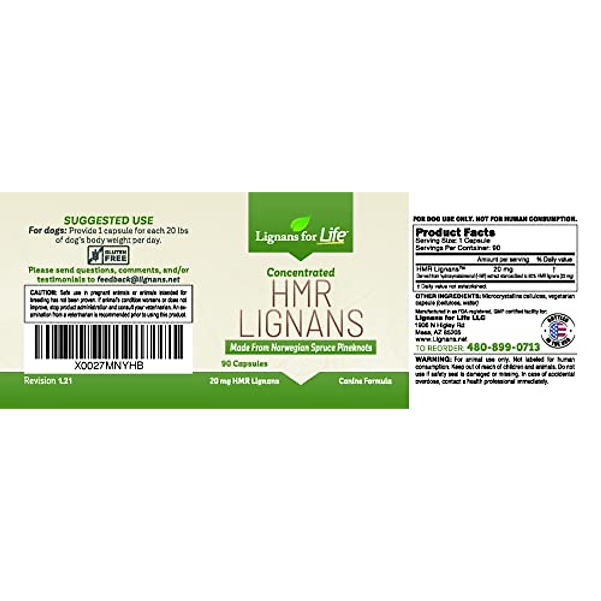 Lignans for Life HMR Lignans for Dogs, 20mg - 90 Capsules - Treat Cushing's Disease