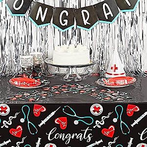 Sparkle and Bash 2022 Nurse Graduation Party Supplies, Congrats Table Covers (54 x 108 in, 3 Pack)