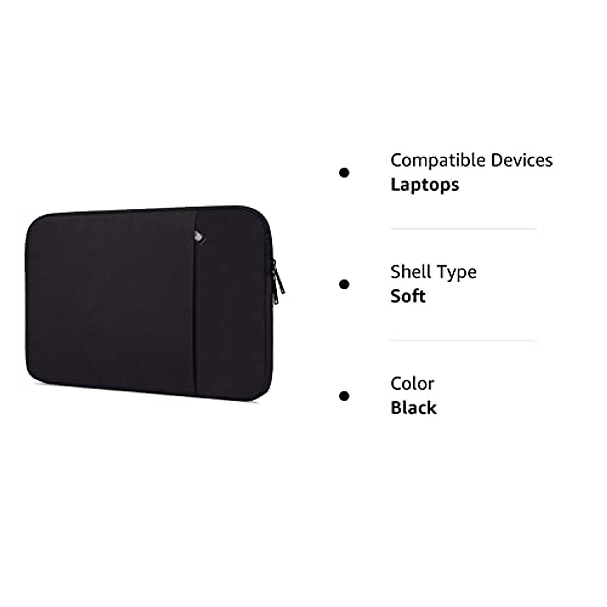 13-13.3 inch Laptop Sleeve Case for Surface Laptop 5 4 13.5, Surface Laptop Studio 14.4, Lenovo Yoga 6 13, Dell XPS 13/Dell Inspiron 13, ACER Lenovo DELL ASUS HP 13" Computer Waterpoof Bag(Black)