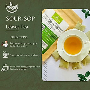 Ceylon Soursop Tea Leaves | 100% Natural Soursop Tea Bags Pack of 30 | Sourced From Sri Lanka