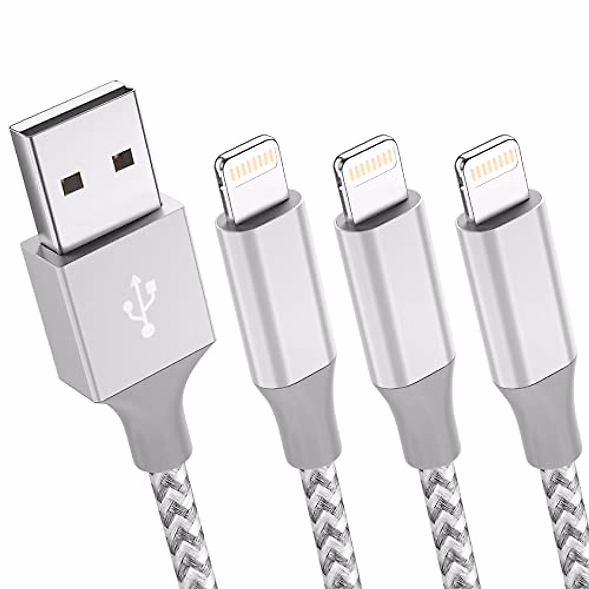 Apple MFi Certified iPhone Charger Fast Charging 3 Pack 10 FT Lightning Cable Nylon Braided Long iPhone Charger Cord Compatible with iPhone 13/12/11 Pro/MAX/XR/XS/X/8/7/Plus/6S/6/SE/5S/iPad and More
