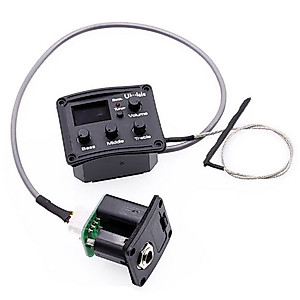 Jiayouy 1 Set 3-Band EQ Piezo Pickup Ukulele Preamp Amplifier Equalizer Tuner System with LCD Display and Volume Control