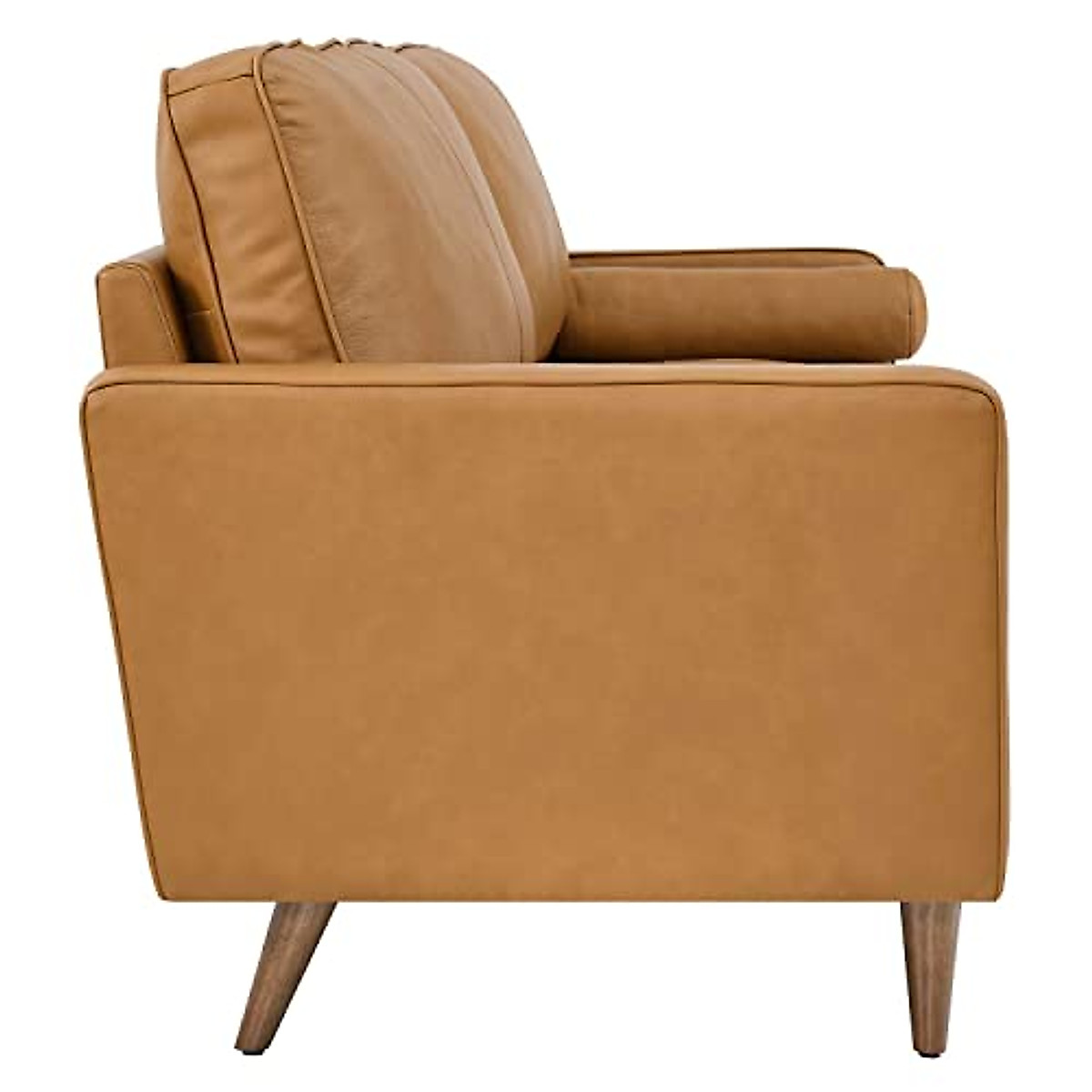 Modway Valour 88" Modern Style Leather and Dense Foam Sofa in Tan Finish