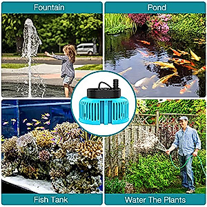 AISITIN 80W Pool Cover Pump, 850 GPH Above Ground Sump Pumps, Submersible Water Pump with 16.4' Drainage Hose, 25' Power Cord and 3 Different Adapters, Temperature Control Protection