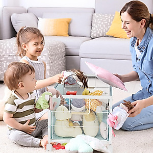 JBBTOOL Large Toy Box Storage, Kid Toy Chest with 360° Wheels, Oxford Cloth Metal Toy Box for Boys, Girls, Stuffed Animals, Clothes, Bedroom, Living Room