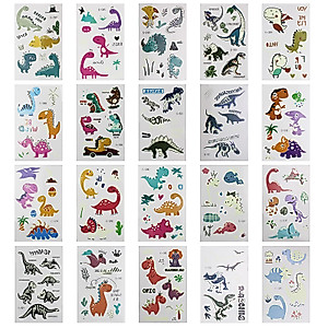 Luminous Dinosaur Temporary Tattoos for Kids,160 Styles (20 Sheets) Glow Dinosaur Decorations for Birthday Party Supplies Favors for Boys and Girls, Dinosaur Tattoos Stickers (Dinosaur)