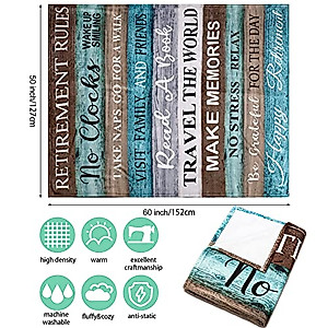 WILLBOND Retirement Gifts for Men Women Blanket Funny Retired Teacher Flannel Soft Fleece Nurse Blankets & Throws Gift Camping Throw Bed Police Coworker (Retro Style)