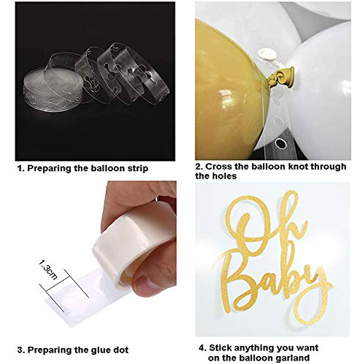 Baby Shower Balloon Boxes Party Decorations, Oh Baby Party Balloon Boxes White and Gold Balloons Palm Leaves Ivy Garland for Oh Baby Shower Party Decorations Boy Girls