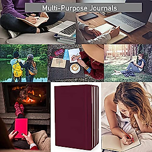 Simply Genius A5 Notebooks for Work, Travel, Business, School & More - College Ruled Notebook - Hardcover Journals for Women & Men - Lined Books with 192 pages, 5.7" x 8.4"(Wine, 4 Pack)