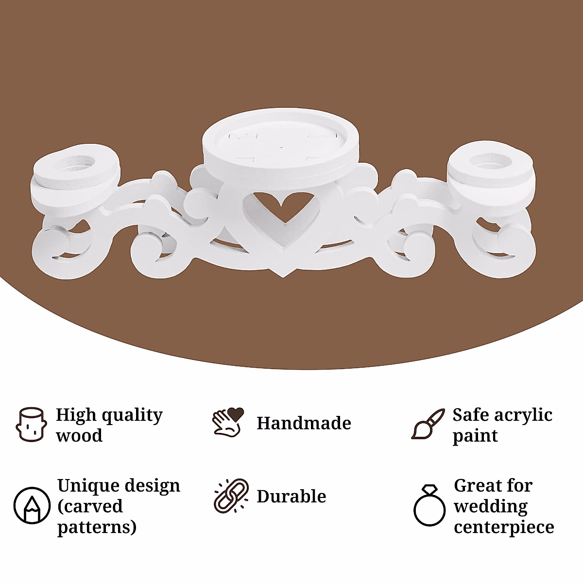 Heart Unity Candle Holder for Wedding Candles for Ceremony - Unity Candle Holders Candles Holder for Wedding Ceremony - Unity Candle Stand Bride and Groom Centerpiece