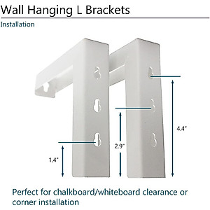 Elite Screens 6" White Projector Screen L-Brackets, Single Metal Welded Construction, Wall or Ceiling Mount - Includes Hooks and Hardware, Model: ZVMAXLB6-W