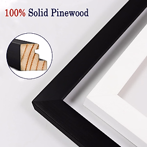 QTART 16 x 20 Poster Frame White Solid Wood 16x20 Frame, Wall Mounting Puzzle Frame 16x20 Without Mat for Home Decoration, 3 Pack