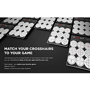 HipShotDot D-Series Milspec Pack - Reusable Transparent Aim Sight Assist TV Decals - Gaming Television or Monitor Decal for FPS Video Games Compatible with PC, Xbox & Playstation (1.5 Red)