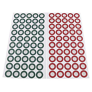 E-outstanding 18650 Battery Insulator Gasket 100PCS 18650 Lithium Battery Insulator Rings Hollow Paper Pad Electrical Insulation Ring Adhesive Cardboard Sticker Red and Green