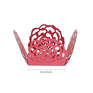 Toddmomy 50pcs Paper Candy Cups Cupcake Wrappers Artistic Bake Cake Paper Cups for Wedding Party Liners Dessert Holder（Red）