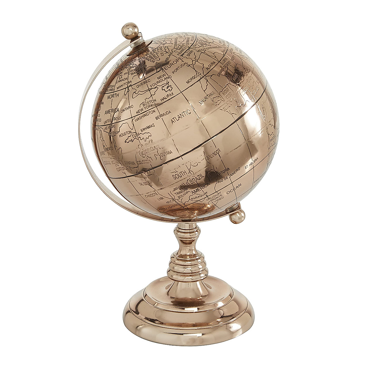 The Novogratz Aluminum Globe, 7" x 7" x 11", Rose Gold