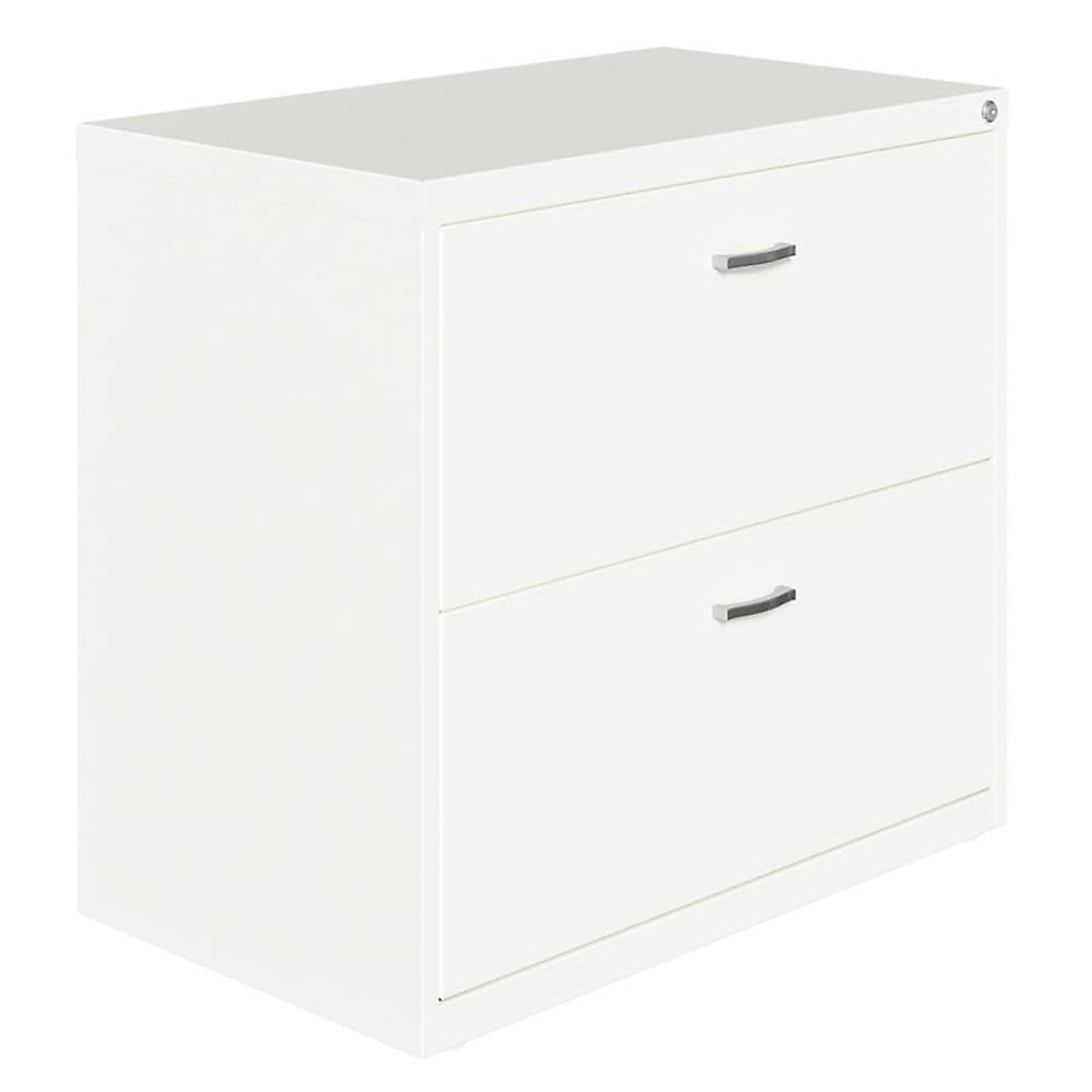 Hirsh Lateral Metal File Cabinet Set 30" W 2 Drawer White with Front/Back Rails