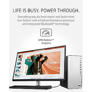 HP 2022 Newest Pavilion Desktop, AMD Ryzen 7 5700G, 32GB RAM, 2TB PCIe SSD, Windows 11 Home, Wi-Fi 5, Bluetooth, 9 USB Ports, Wired Mouse, Keyboard Combo, Pre-Built Tower Bundle with JAWFOAL