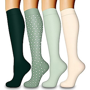 Laite Hebe 4 Pairs-Compression Socks for Women&Men Circulation-Best Support for Nurses,Running,Athletic
