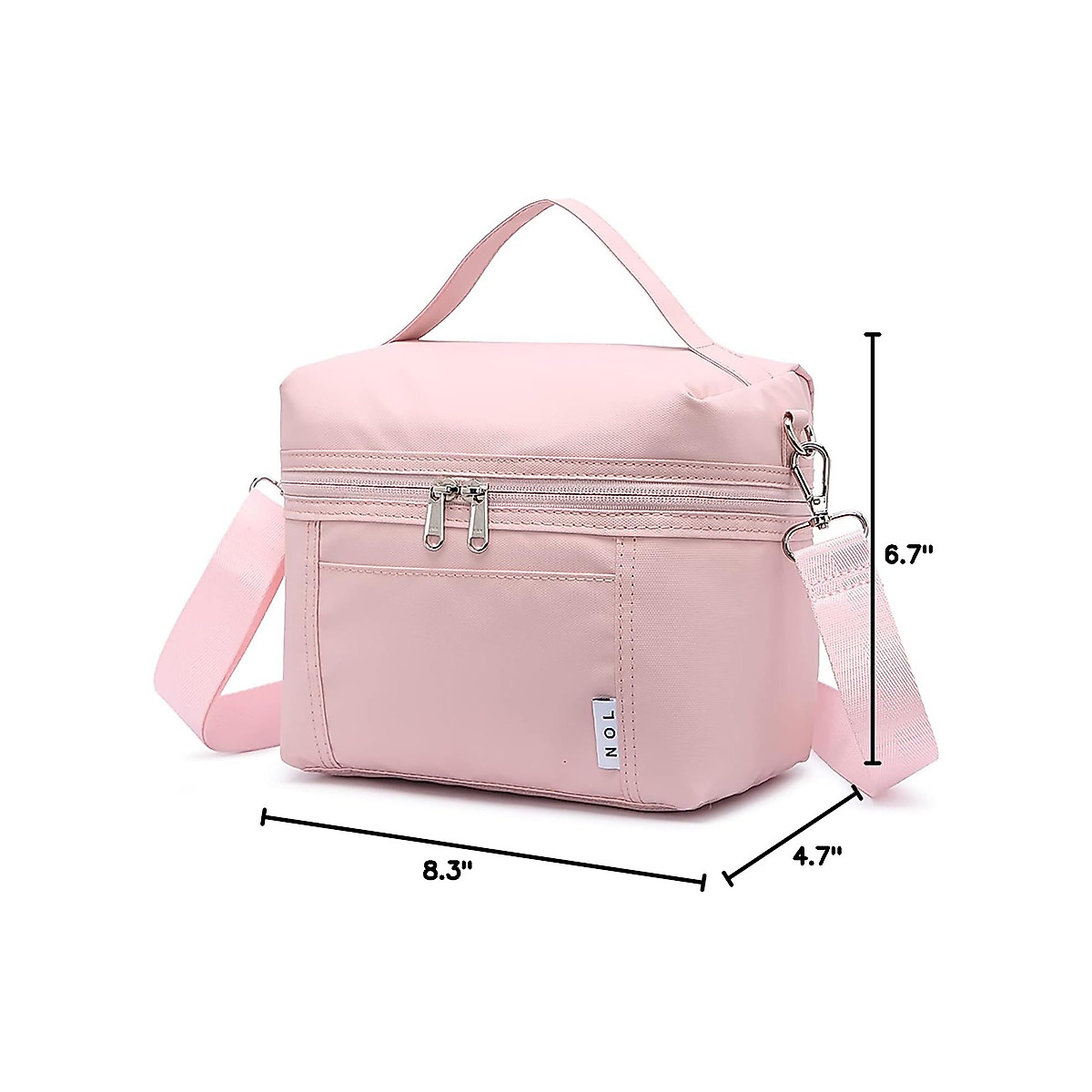 NOL Insulated Lunch Bags for Women Small Cute Cooler Bag Lightweight Nylon Waterproof Kids Lunch Box For Work (Small, Pink)