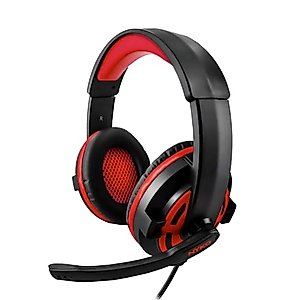 Nyko Ns-2600 Wired Headset for Nintendo Switch, Switch OLED & Switch Lite - Lightweight Headphones w/ Adjustable Microphone - Compatible w/ PC, PS4 & PS5 - Nintendo Switch Accessories (Black and Red)