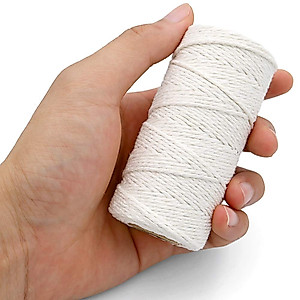 White String,100M/328 Feet Cotton String Bakers Twine,2MM Kitchen Cooking String Twine,Cotton Butcher's Twine String for Meat and Roasting,Packing String for DIY Crafts and Gift Wrapping,Garden Twine