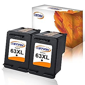 BSTINK Remanufactured Ink Cartridge Replacement for HP 63XL 63 XL Compatible with HP OfficeJet 3830 4650 5255 Envy 4520 4512 4516 Deskjet 1112 3630 3634 3639 3632 2132 Printer,2 Black