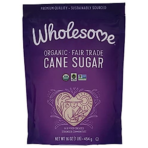 Wholesome Organic Cane Sugar, USDA Certified Organic, Fair Trade Certified, Gluten Free & Non-GMO, 16 Oz (Pack of 1)