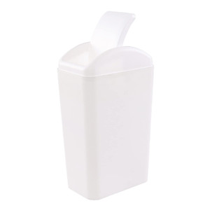 Esdiplot 3.5 Gallon Plastic Trash Can with Swing Top Lid, Slim Swing Lid Garbage Bin Wastebasket