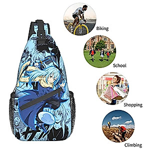 GodLovePet Anime That Time I Got Reincarnated As A Slime Cross Chest Bag Fashion Diagonally Sling Purse Bags For Men Women Travel Hiking Shoulder Backpack