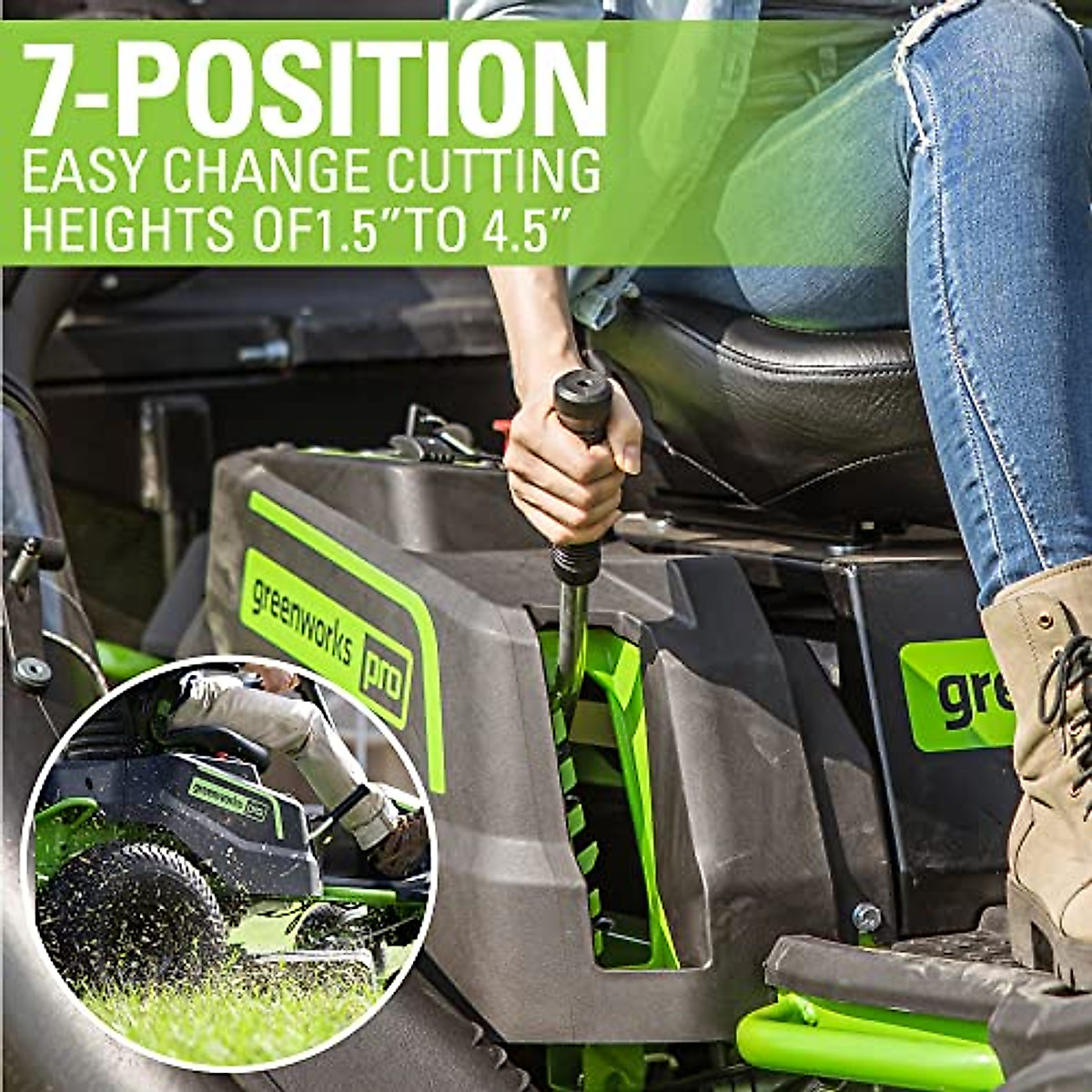 Greenworks PRO 80V 42” Electric Lawn Tractor, Riding Lawn Mower with (6) 4.0Ah Batteries and (3) Dual Port Turbo Chargers Included