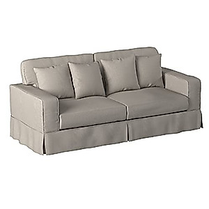 Sunset Trading Americana Slipcovered Sofa, 88", Light Gray