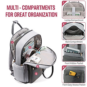 LOVEVOOK Laptop Backpack for Women 15.6 Inch Laptop Bag with USB Port, Fashion Waterproof Backpacks Teacher Nurse Stylish Travel Bags Vintage Daypacks Bookbag for College School Work