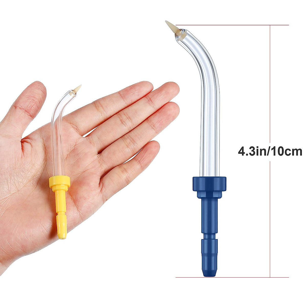 Yaomiao 4 Pcs Replacement Tips Compatible with Waterpik 2 Colors Periodontal Tips for Dental Water Flossers (Like Wp - 100) and Other Oral Irrigators