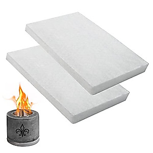 2Pack Premium Ceramic Wool for Portable Tabletop Firepit to Extend Burn Time - Ceramic Wool Wick Sponge Ceramic Fiber Insulation for Bioethanol Fireplaces (12" x 8")
