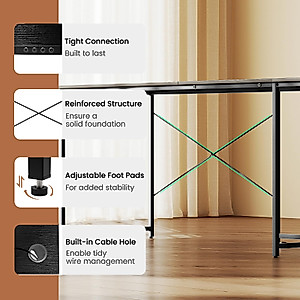 Tangkula L-Shaped Computer Desk with Power Outlets, 95” Long 2-Person Desk with Monitor Shelf, Modern Corner Desk Gaming Table with USB Ports for Home Office